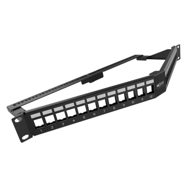 Nexxt Solutions 24P Angled Modular Shielded Patch Panel – 1U - Circuit Zone Inc